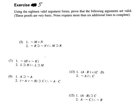 Solved Exercise5 Using The Eighteen Valid Argument Forms