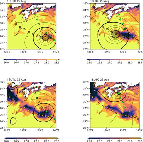 Simulated Slp Hpa Contours Interval 4 Hpa And Sst °c Color