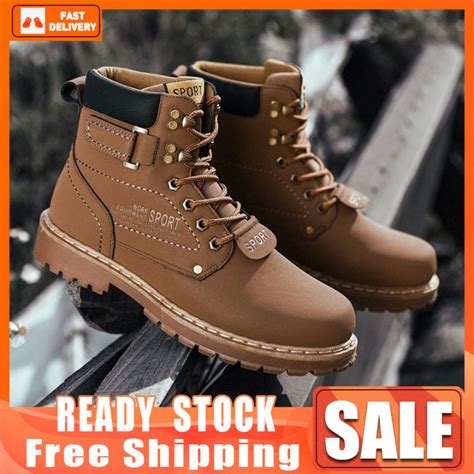 Mens Work Boots Leather Safety Shoes Casual Winter Boots Fashion Waterproof And Warm Ankle