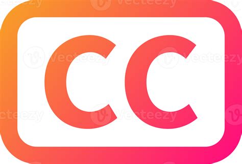 Closed Captioning Icon In Gradient Colors Cc Signs Illustration