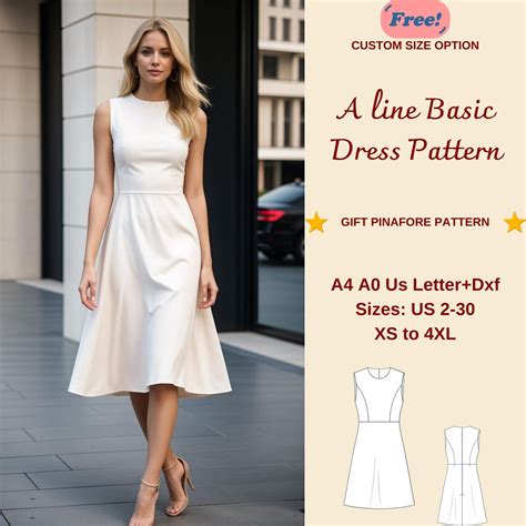A Line Basic Dress Sewing Pattern Casual Dress T Pattern Sundress