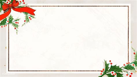 Blank Festive Rectangular Christmas Frame Background Vector Premium