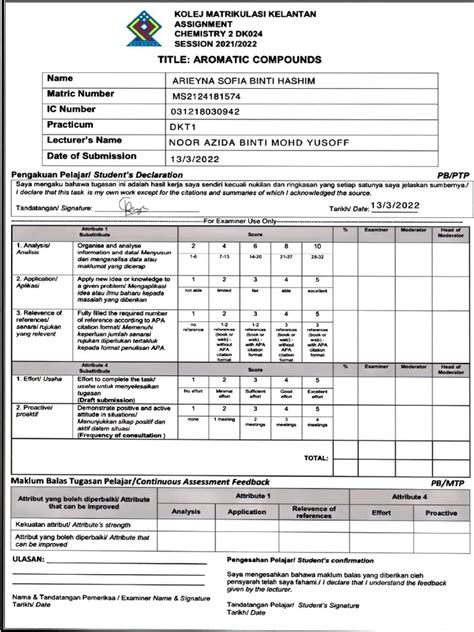 Assignment Dk024 Aromatic Compound Pdf