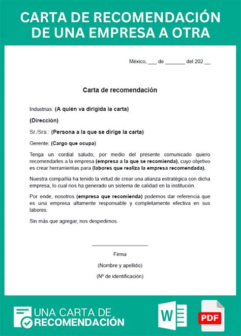 Carta De Recomendacion Comercial Cliente