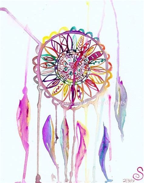 Water Color Dream Catcher Watercolor Dreamcatcher Dream Catcher