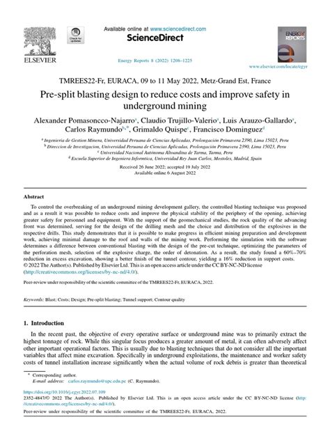 01 Pre Split Blasting Design To Reduce Costs And Improve Safety In