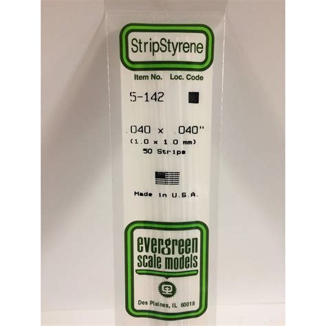 Evergreen 040 X 040 Inch Opaque White Polystyrene Strip Bulk Pack Of