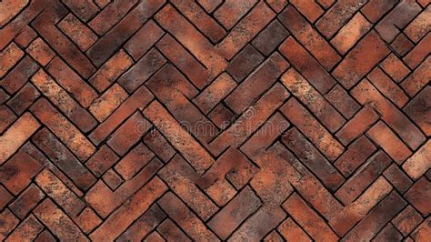 Herringbone Brick Pavement Texture Seamless Background Stock Illustration Illustration Of