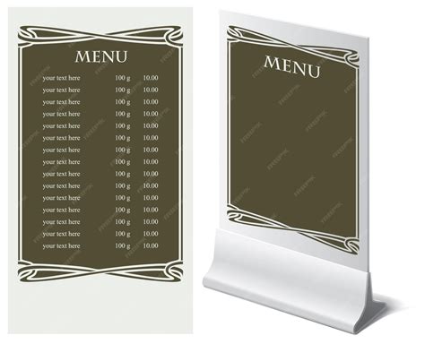 Premium Vector Stand And Template For Menu