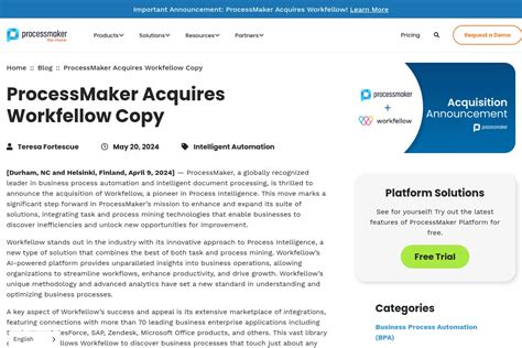 Processmaker Acquires Workfellow Copy Bpi The Destination For