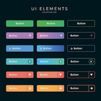 Ui Rounded Buttons Web Design Vector Premium Download