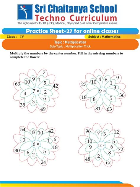 Math Class 4 Practice Sheet 27 Pdf