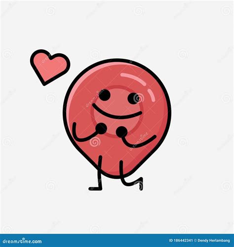 Cute Pin Point Icon Mascot Vector Character In Flat Design Style Stock