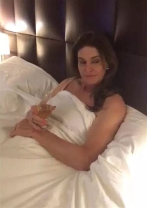 Caitlyn Sits In Bed Drinking Wine As She Gives The Camera A Cheeky Wink In Snapchat Video Caitlyn Sits In Bed Drinking Wine As She Gives The Camera A Cheeky Wink In Snapchat Video