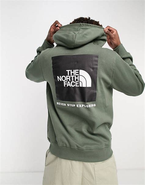 The North Face Box Nse Back Print Hoodie In Green Asos Hoodie Print