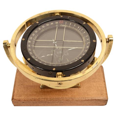 Brass And Aluminum Aviation Compass Complete With Azimuth Circle 1940 Usa For Sale At 1stdibs