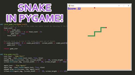 Python Snake Demo Made In Pygame Youtube