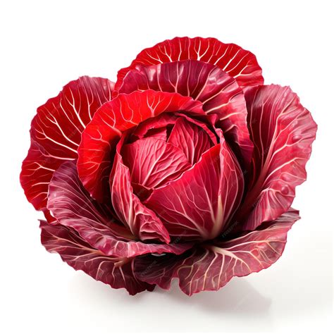 Tasty Ruby Perfection Cabbage Isolated On White Background Premium Ai