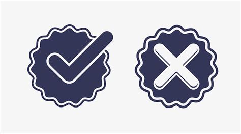 Botões De ícone De Verificação De Aprovação De ícones De Validação Preto Em Fundo Branco