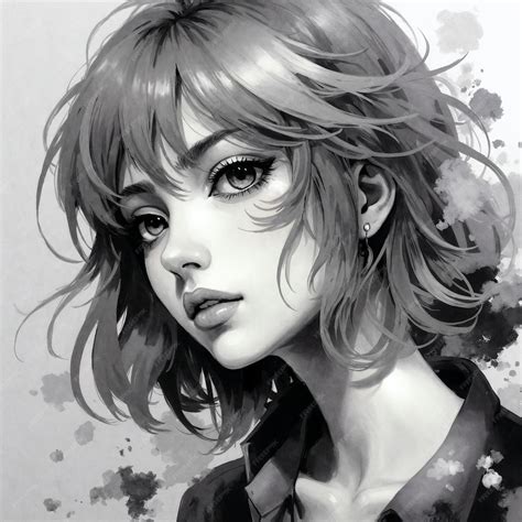 Anime Portrait Serene Girl With Bob Haircut Premium Ai Generated Image