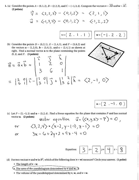 Calculus Lll Exam 1 Questions With Solutions Math 241 Docsity