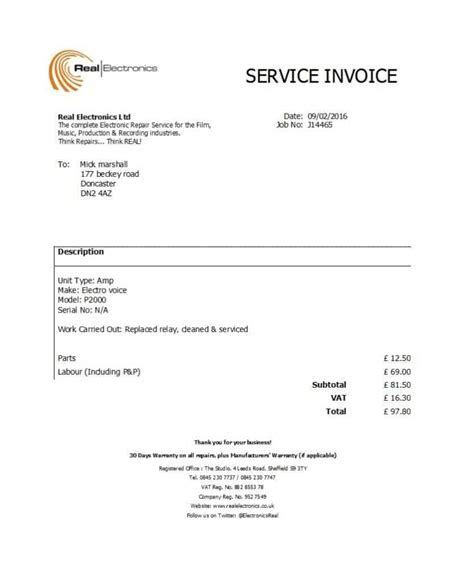 Professional Services Invoice Template