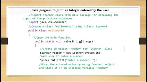 Java Program To Print An Integer Entered By The User Java Programming