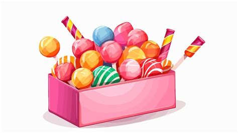Colorful Box Of Candies Clipart Isolated Vector Illustration Premium