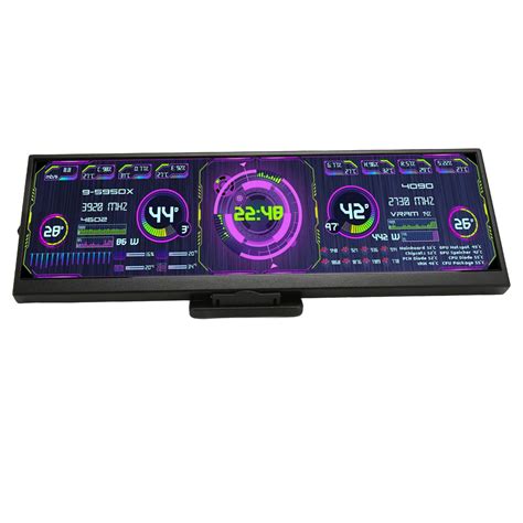 Gowenic Pc Temperature Display Screen 12 7 4k 120hz Fhd Ips Pc Sensor Panel Display