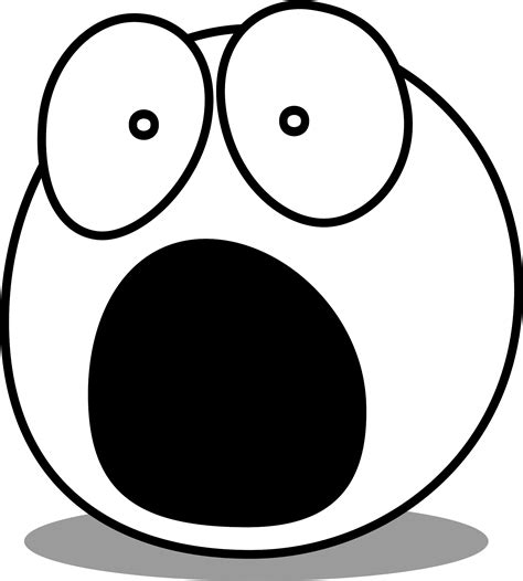 Scared Cartoon People Scared Face Clip Art Black And White