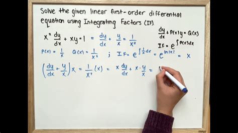 Solve The Given Linear First Order Differential Equation Using