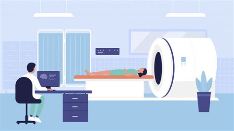 Ilustración De Examen De Tomografía De Hospital Escaneo De Personaje