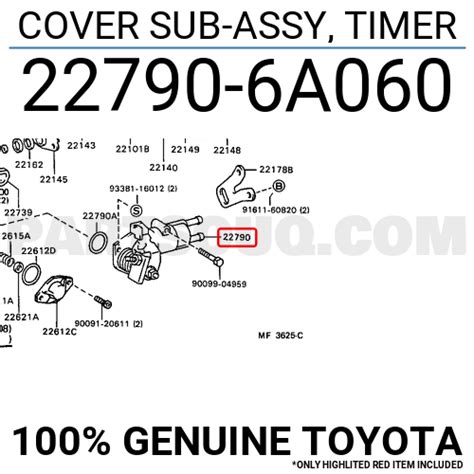 Cover Sub Assy Timer 227906a060 Toyota Parts Partsouq