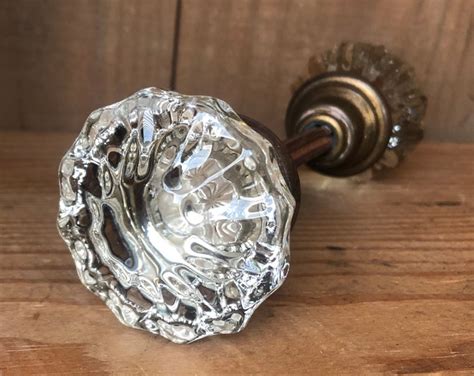 Crystal Door Knob 12 Point Glass Door Knobs Vintage Clear Glass Door