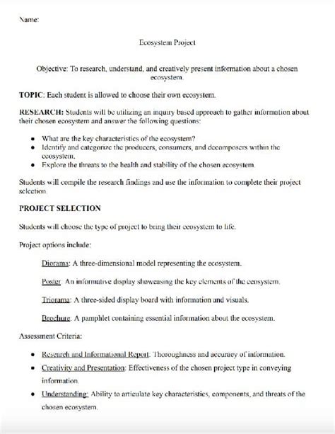 Ecosystem Project Ecosystem Brought To Life By Math Wonders Warehouse