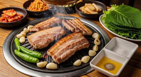 Delicious Korean Bbq Pork Belly Grilled To Perfection With Fresh