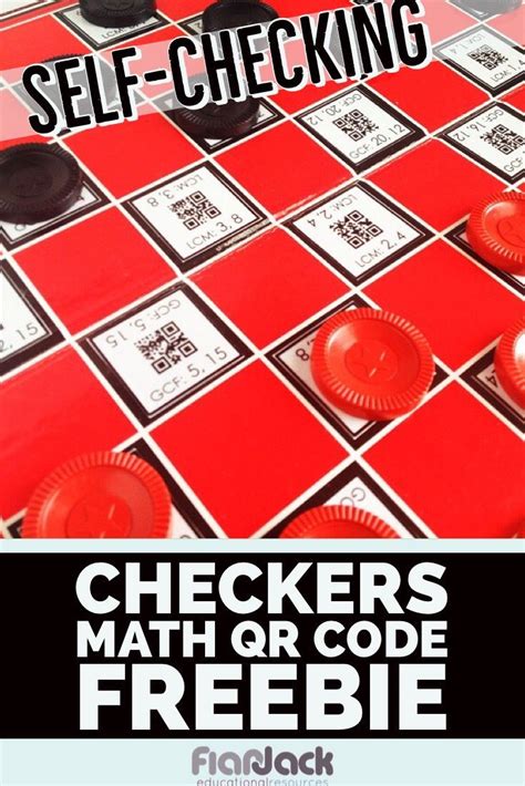 Qr Code Checkers Math Fun Freebie Flapjack Fun Math Math Math Freebie