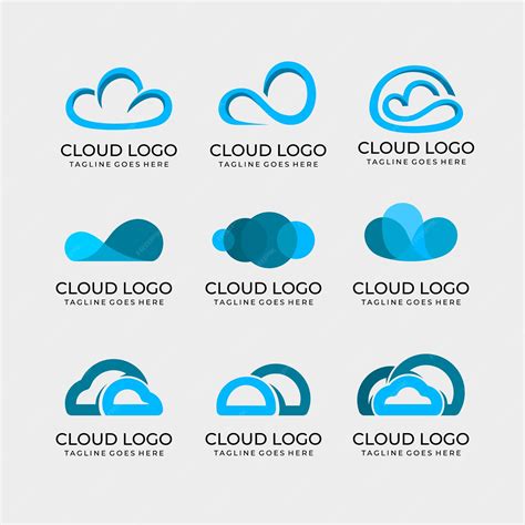 Premium Vector A Collection Of Logos For Cloud Logos And Logos