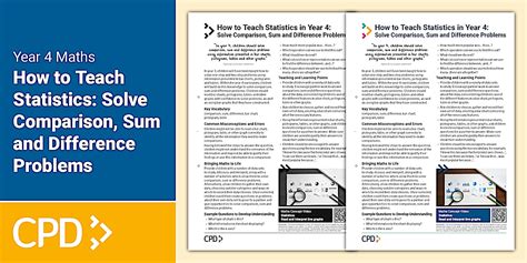 How To Teach Statistics In Year 4 Solve Comparison Sum And Difference
