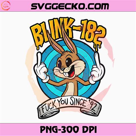 Blink 182 Cartoon Rabbit Middle Finger Since 92 Graphic Band Png