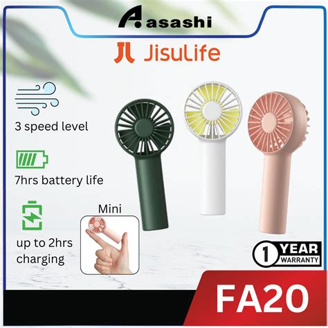 Jisulife Fa20 Mini 2000mah Handheld Fan Usb Rechargeable Portable Small Hand Office Cooling Fan