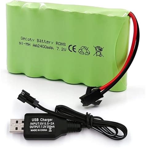 Gecoty Ni Mh Aa Battery Pack Upgrade 7 2v 2400mah Rechargeable Battery