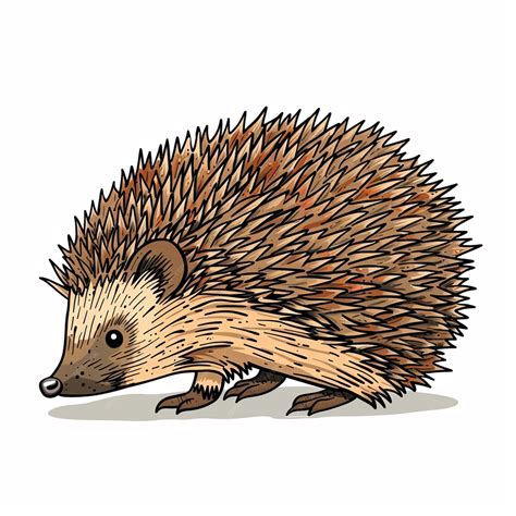 Un Dibujo De Un Erizo Con Un Dibujo En Línea De Un Erijo Vector
