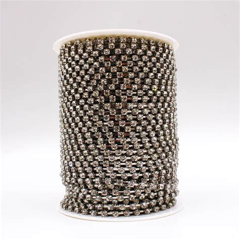 Corrente De Strass Ss16 Em Metal E Vidro 50 Metros