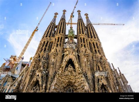 Towers Of The Church Sagrada Familia Architect Antonio Gaudi