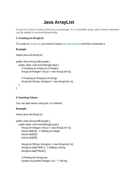 Java Arraylist Pdf Software Development Computer Science