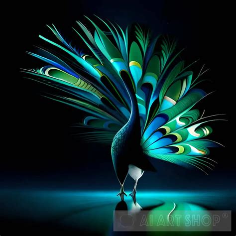 Abstract Fractal Artwork Moody Peacock Digital Art Intricate Pat
