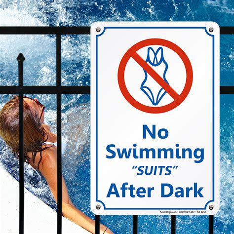 No Swimming Suits After Dark Sign Sku S2 1255