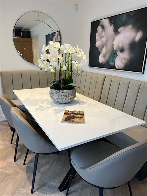Taupe Velvet Corner Banquette Seating In 2025 Dining Room Corner
