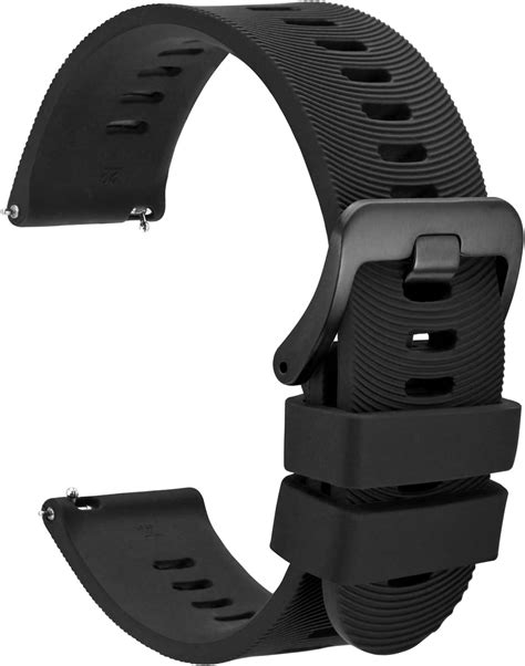 Bisonstrap 22mm Silicone Watch Bands Flexible Rubber Watch